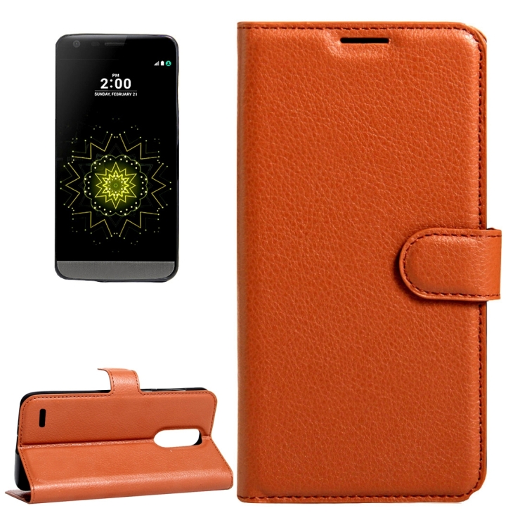 สำหรับ LG LV5 Litchi Texture ซองหนังพลิกแนวนอนพร้อมหัวเข็มขัดแม่เหล็ก ...