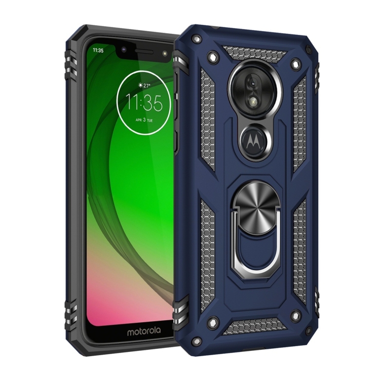 เคสกันกระแทก TPU + PC Armor Shockproof สำหรับ Motorola Moto G7 Play พร้อมตัวยึดแบบหมุนได้ 360 ...