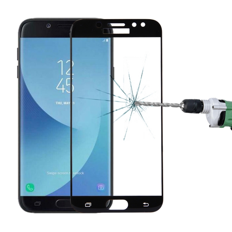 สำหรับ Galaxy J7 Pro 0.3mm 9H ความแข็งพื้นผิว 3D Curved Silk-screen แบบ ...