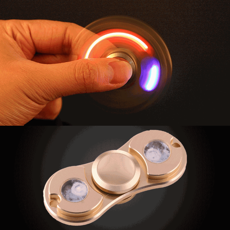 Glowing Fidget Spinner Toy Stress Reducer Anti-Anxiety Toy with Blue ...