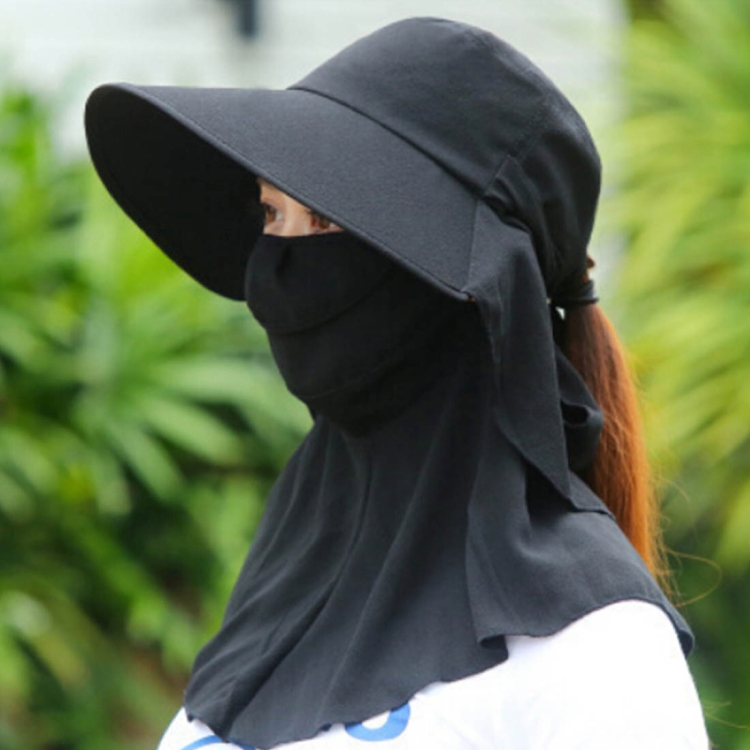 360 Degree UV Protection Wide Brim Sun Visor Hat Removable Neck Face ...