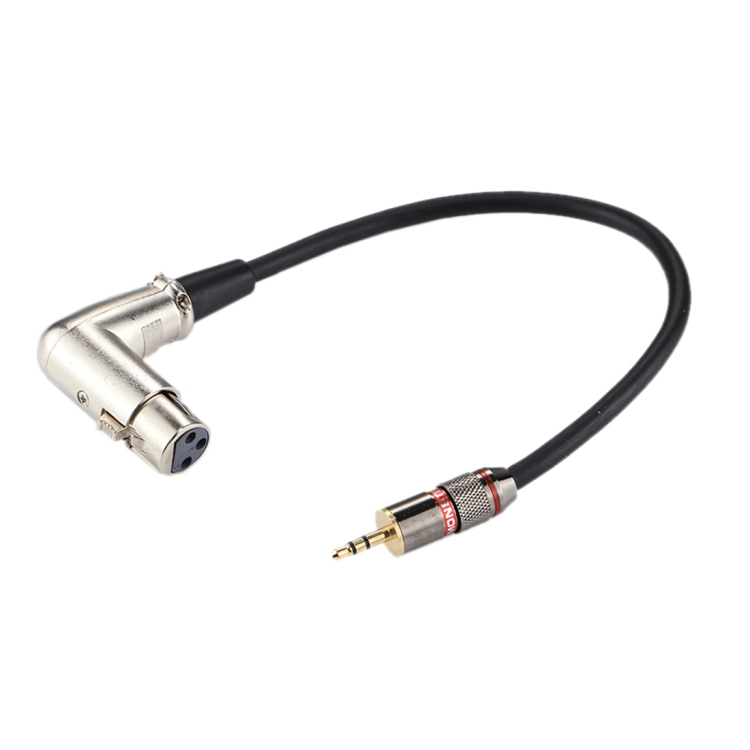 Metal Head 3.5mm Male to Aluminum Shell 3 Pin XLR CANNON Elbow Female ...