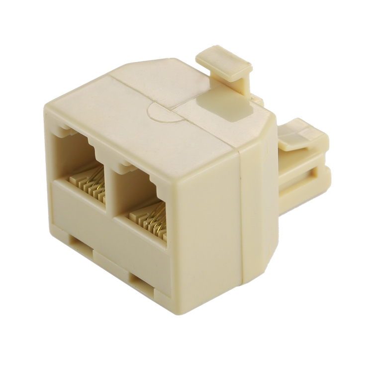 RJ11 Dual Ports Desktop Telephone Extension Cable Extender Connector ...