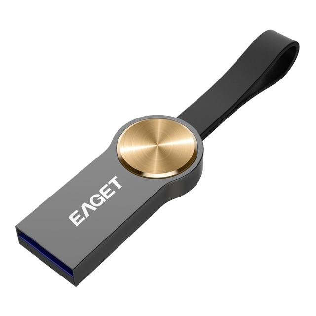 EAGET U80 128GB USB 3.0 Waterproof Shockproof Disc Shape U Disk (Gold)