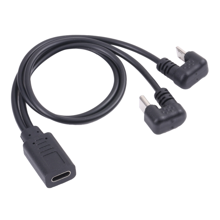 U型 Type-C公+Micro USB公 转 Type-C母一分二线