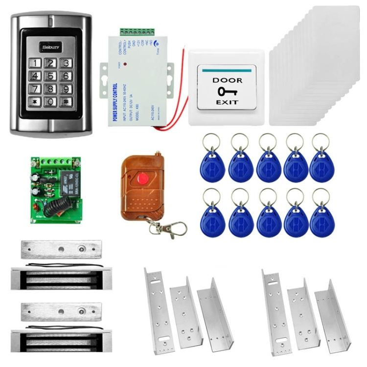 MJPT014 Door Access Control System Kits + 2 x Magnetic Lock + 10 ID Keyfobs + 10 ID Cards ...