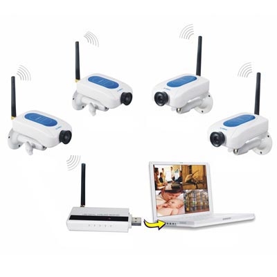 2.4GHz Digital Wireless Security Kit with 4 Channels, Support Network ...