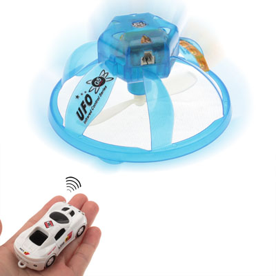 Mini Infrared Remote Control UFO with LED Light, Baby Blue