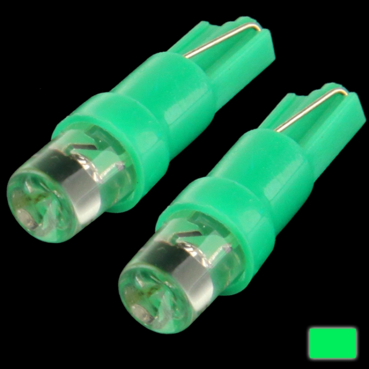 T5 Green LED Car Signal Light Bulb (Pair)(Green)