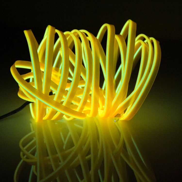 EL Cold Yellow Light Waterproof Flat Flexible Car Strip Light with ...