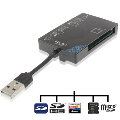 Hi-Speed Card Reader, Built in USB 2.0 Interface (Support SD MMC / RS ...