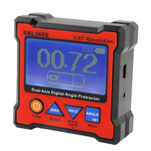DXL360S 0.01 Degree Digital Protractor Inclinometer Level Box (สีแดง)