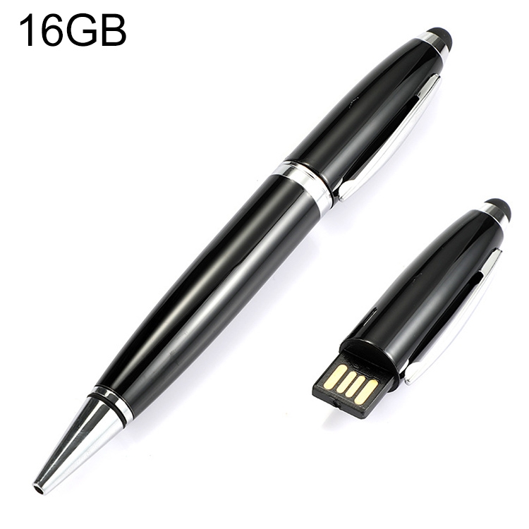 2 in 1 Pen Style USB Flash Disk, Black (16GB)