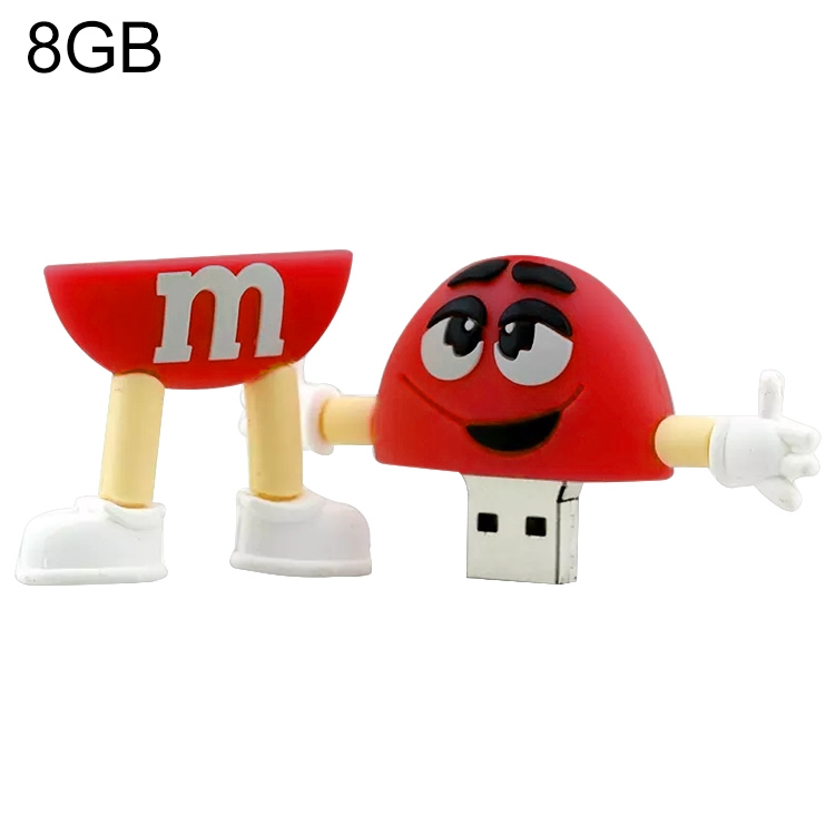 แฟลชดิสก์วัสดุซิลิโคน USB 2.0 สไตล์ M Bean ขนาด 8GB