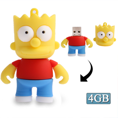 The Simpsons Bart Shape Silicone USB2.0 Flash disk, Special for All ...