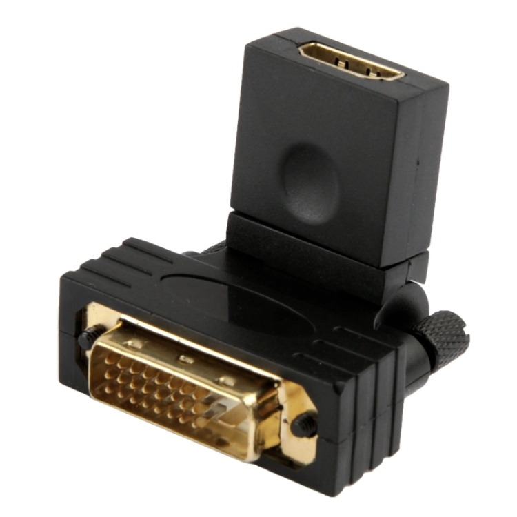 360 Degree Rotation Gold Plated DVI 24+1 Pin Male to 19 Pin HDMI Female ...