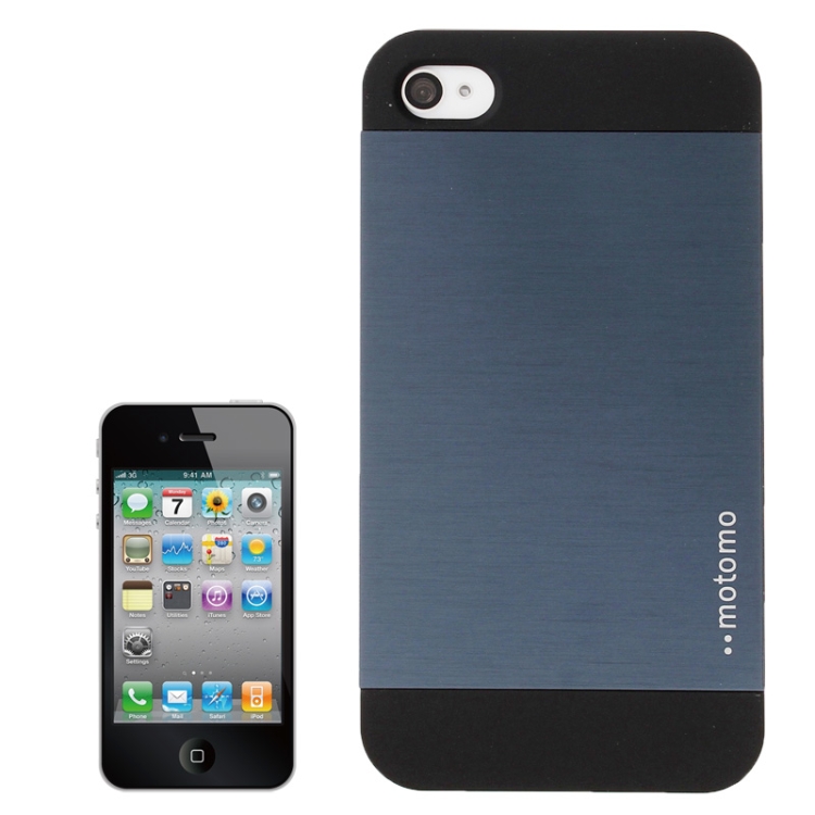 MOTOMO Metal Paste Skin Frosted Plastic Case for iPhone 4 & 4S(Black)