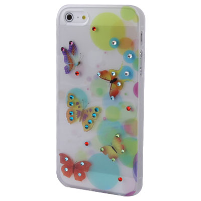Diamond Butterfly Pattern Noctilucent Plastic Case for iPhone 5 & 5s & SE