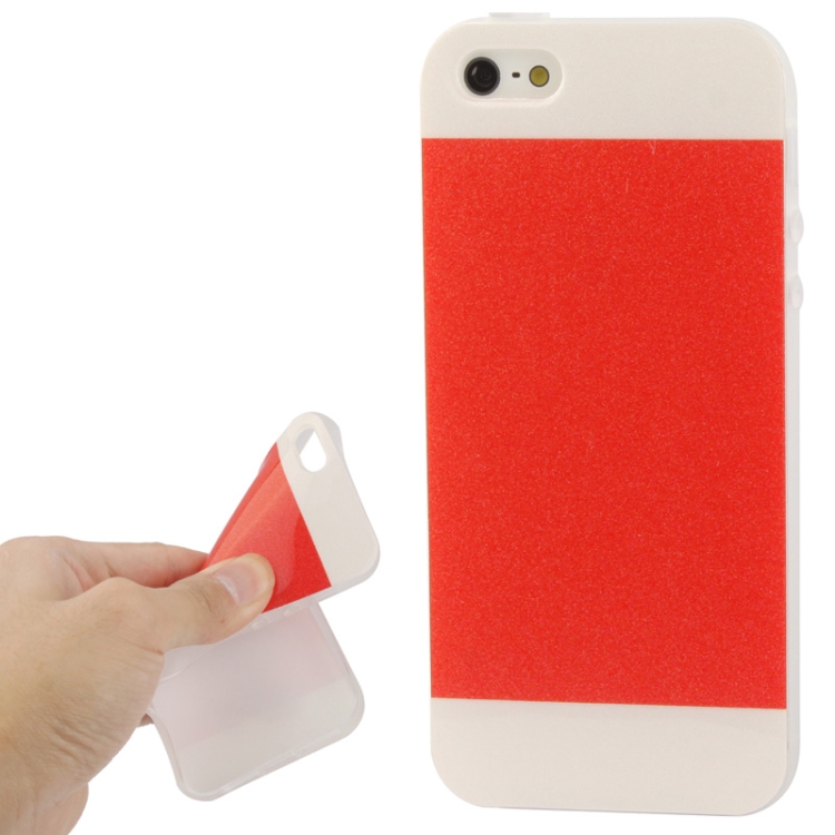 2-color Series Shimmering Powder TPU Case for iPhone 5 & 5s & SE & SE (Red)
