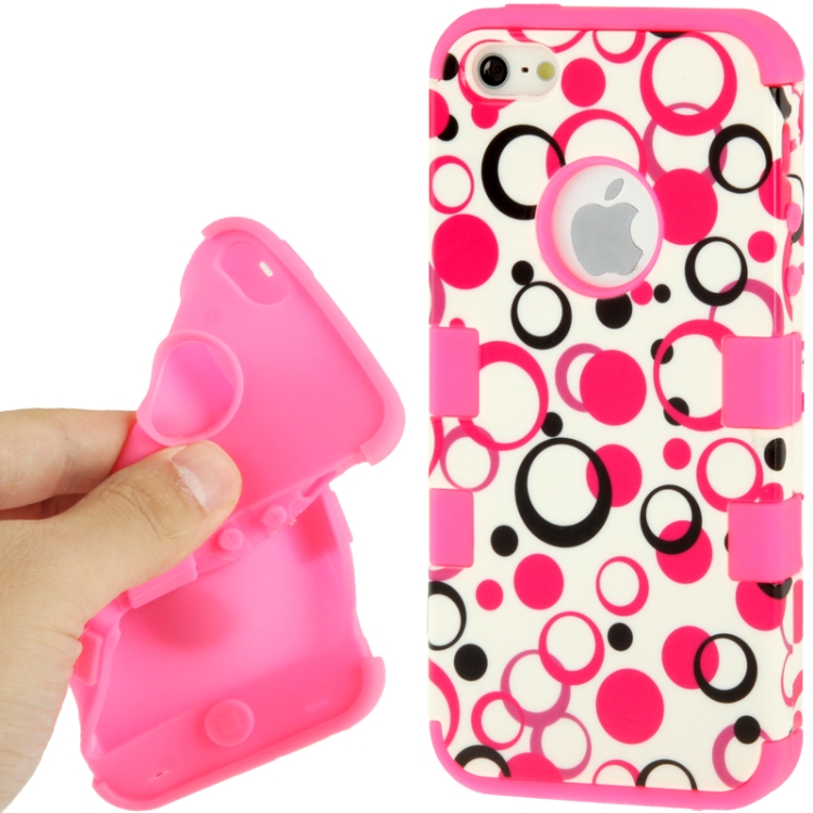3-layer Colourful Dot Pattern Plastic + Silicone Combination Case for ...