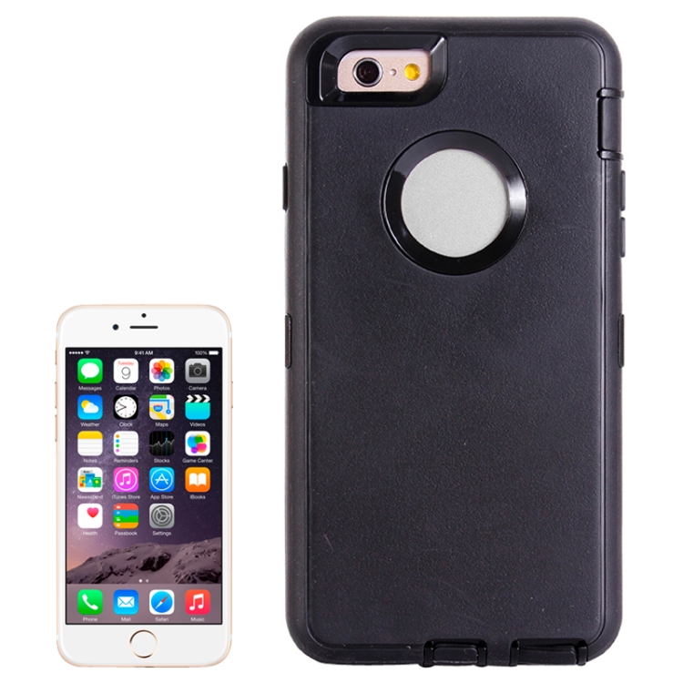 Colourful Plastic+TPU Combination Case for iPhone 6(Black)