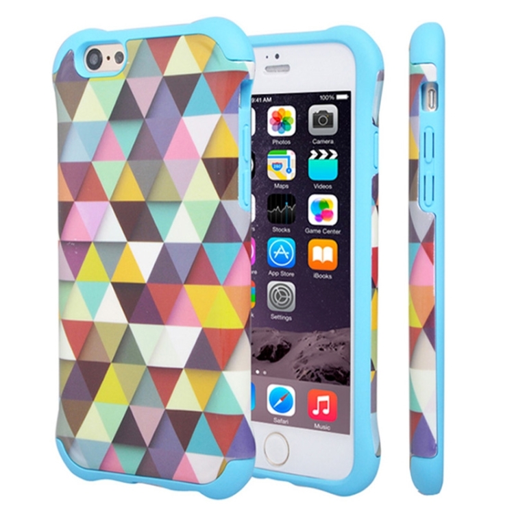 Colorful Triangle Pattern PC + Silicone Combination Case for iPhone 6 & 6S