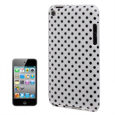 White and Black Dot Pattern Plastic Case for iPod touch 4(White)