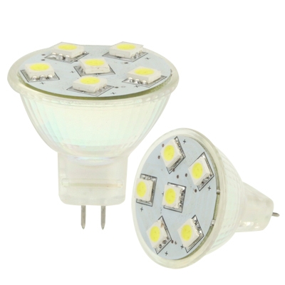 หลอดสปอตไลท์ LED 6 ดวงสีขาว 0.9W ชนิดฐาน MR11