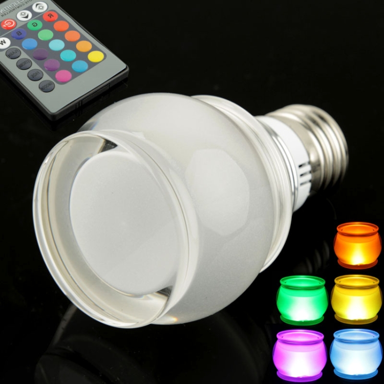 หลอดไฟ LED RGB สไตล์โคมไฟ E27 5W