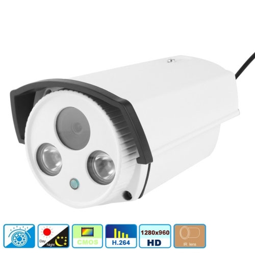 H.264 Wired Array LED Infrared 1280 x 960P Bullet IP Camera, 1.3 Mega ...