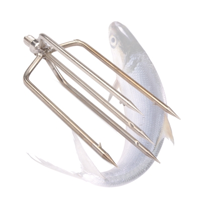5-Prong Fishing Fish Barbed Stainless Spear Gig(Silver)
