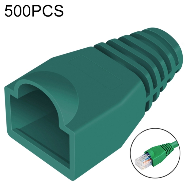 Network Cable Boots Cap Cover for RJ45, Green (500 pcs in one packaging ...
