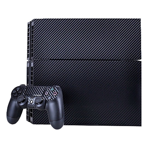 Carbon Fiber Texture Decal Stickers for PS4 Game Console(Black)