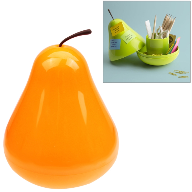Multipurpose Pear Pod Container / Stationery Home Decor Storage (Orange)