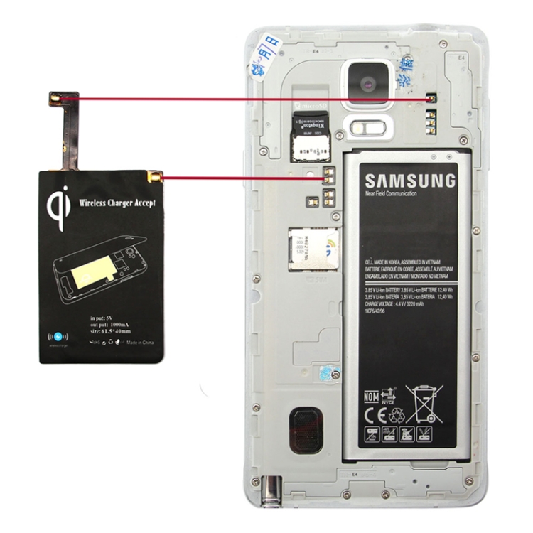 Galaxy Note 4 용 5V 1A Qi 표준 무선 충전기 수신기 모듈