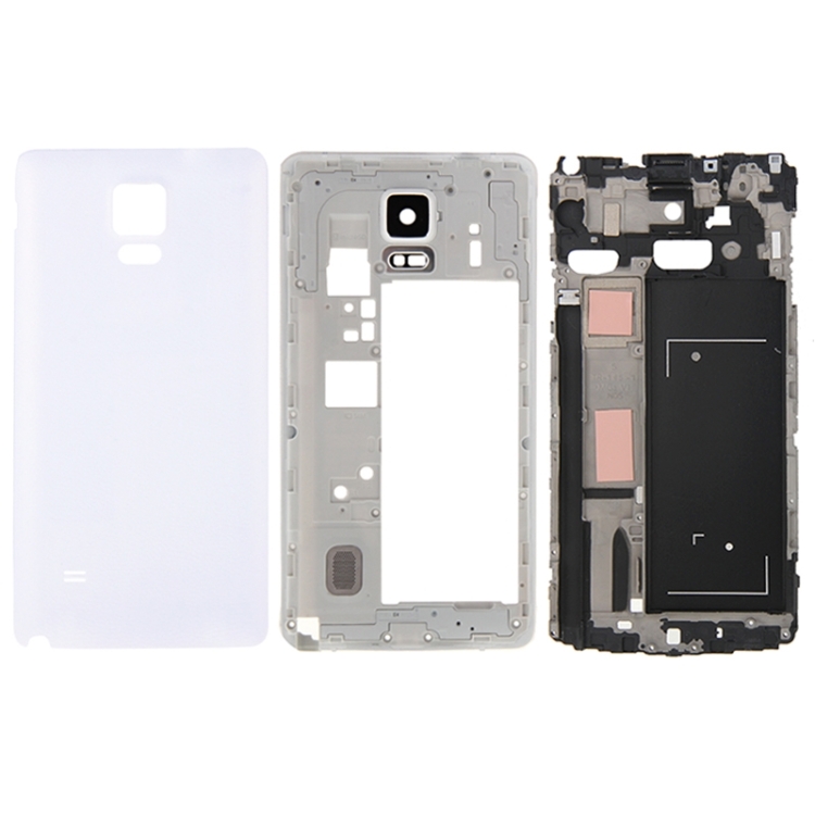 Galaxy Note 4 / N910F (흰색) 용 전체 하우징 커버 (전면 하우징 LCD 프레임 베젤 플레이트 + 중간 프레임 ...