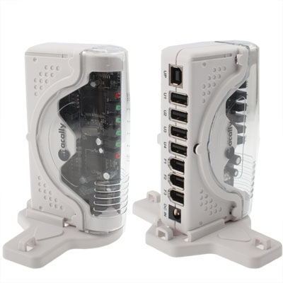 2 in 1 ( 4 Ports USB 2.0 Hi-Speed + 3 Ports IEEE 1394 FireWire) Hub(White)
