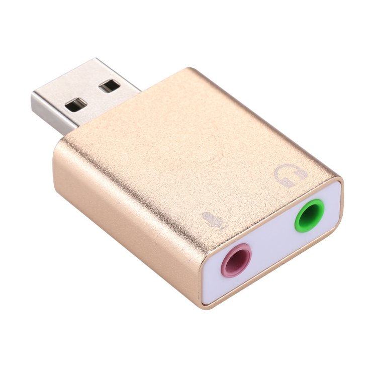 Aluminum Shell 3.5mm Jack External USB Sound Card HIFI Magic Voice 7.1 ...