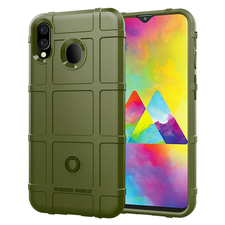 Galaxy M20 (Army Green) 용 충격 방지 견고한 쉴드 풀 커버리지 보호용 실리콘 케이스