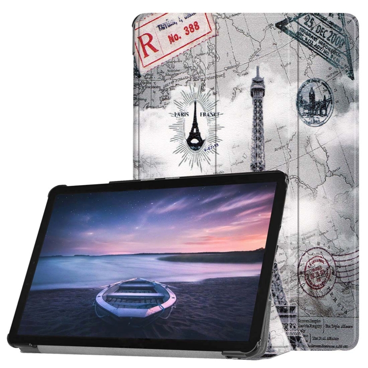 ซองหนัง PU พลิกแนวนอนแบบ Retro Tower สำหรับ Galaxy Tab S4 10.5 / T835 ...