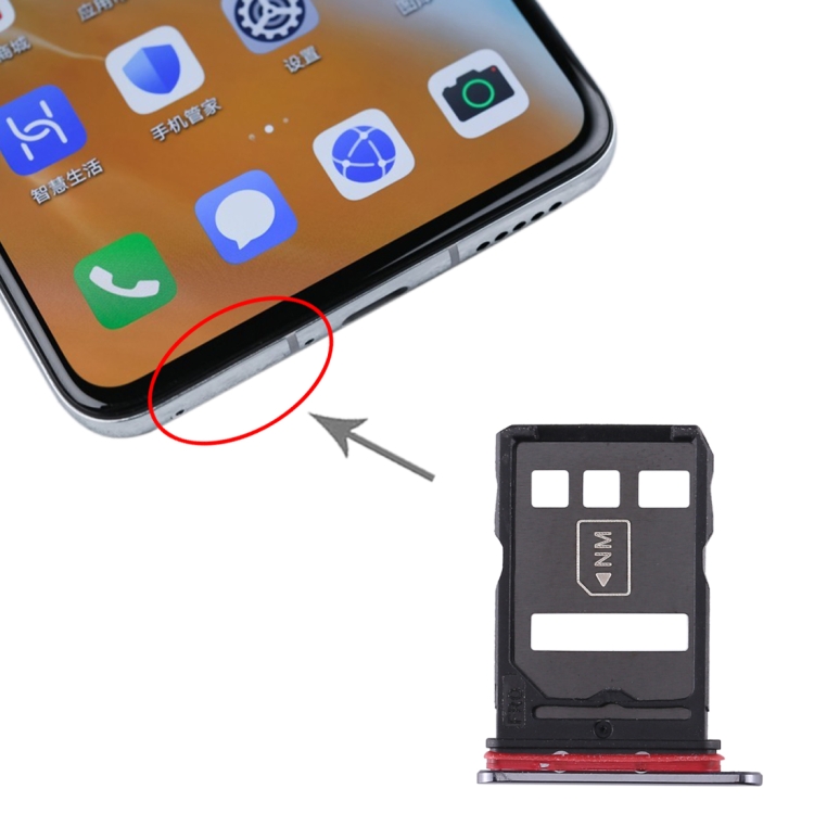 SIM Card Tray + SIM Card Tray / Micro SD Card for Huawei P30 Lite(Grey)