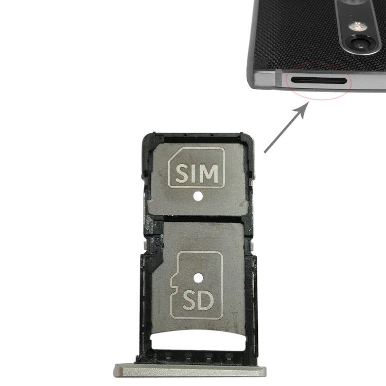 SIM Card Tray + Micro SD Card Tray for Motorola Droid Turbo 2 / XT1585 ...