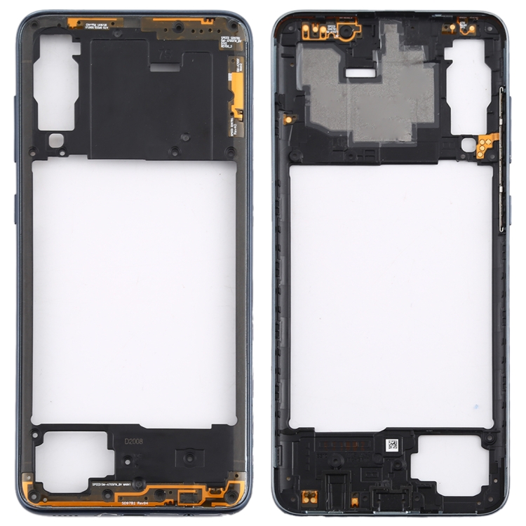 For Galaxy A70S Rear Housing Frame with Side Keys (Black)