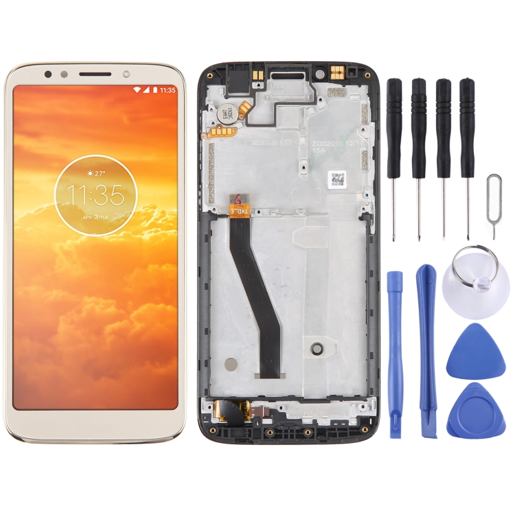 หน้าจอ LCD ต้นฉบับสำหรับ Motorola Moto E5 Play Go Digitizer สมัชชาเต็มรูปแบบพร้อมกรอบ (สีทอง)