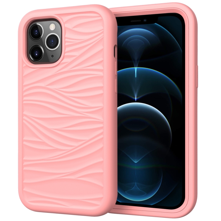 สำหรับ iPhone 12 Pro Max Wave Pattern 3 in 1 ซิลิโคน + PC เคสกันกระแทก ...