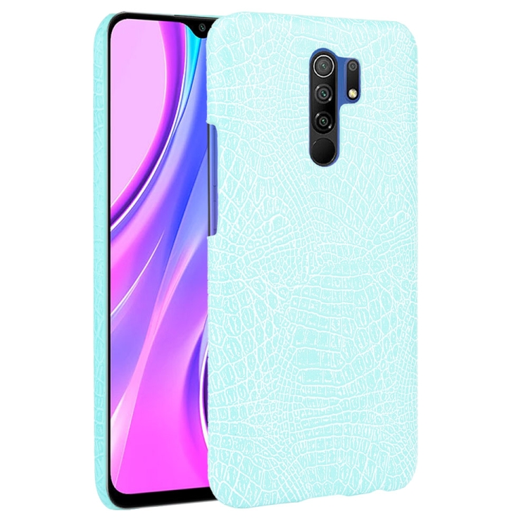 สำหรับ Xiaomi Redmi 9 เนื้อจระเข้กันกระแทก PC + เคส PU (สีเขียวอ่อน)
