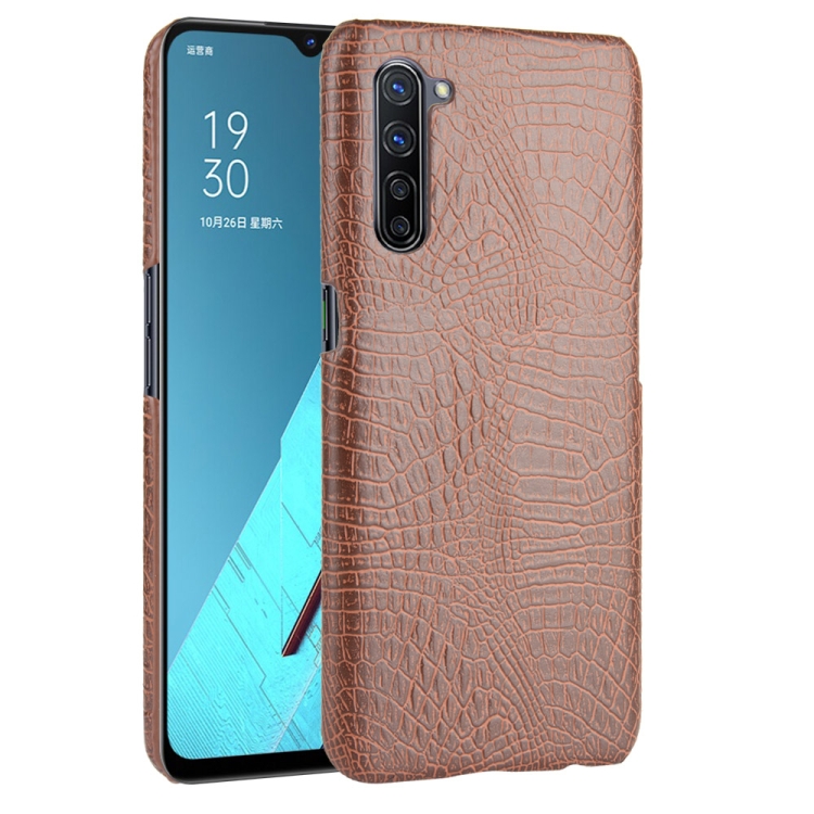 สำหรับ OPPO K7 5G พื้นผิวจระเข้กันกระแทก PC + เคส PU (สีน้ำตาล)