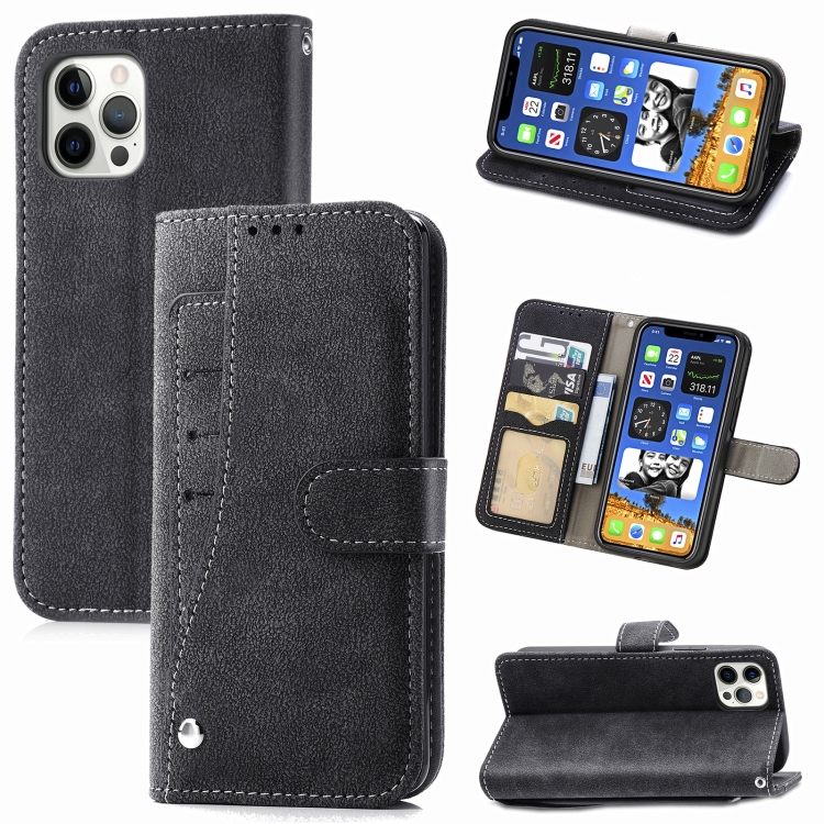 For iPhone 12 / 12 Pro Rotary Card Matte PU Leather Case with Card ...