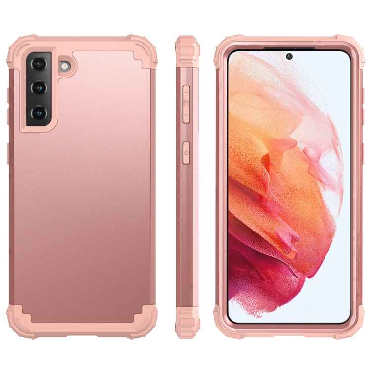 สำหรับ Samsung Galaxy S21 5G PC + ซิลิโคนสามชิ้นป้องกันโทรศัพท์มือถือฝา ...