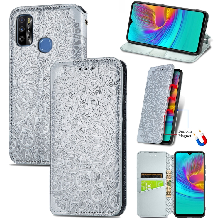 สำหรับ Infinix X680 / สมาร์ท 4 บานแมนดาลานูนแบบแม่เหล็กแนวนอนหนังกรณี ...